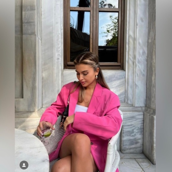 Zara | Jackets & Coats | Zara Silk Satin One Button Blazer | Poshmark